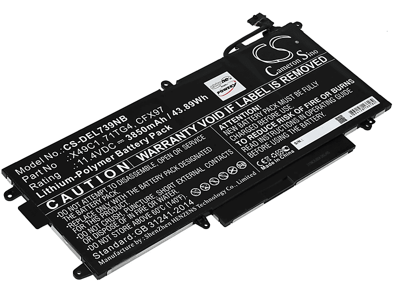 POWERY Akku für Laptop Dell Latitude 5289 2-in-1 Li-Polymer Akku, 11.4 ...