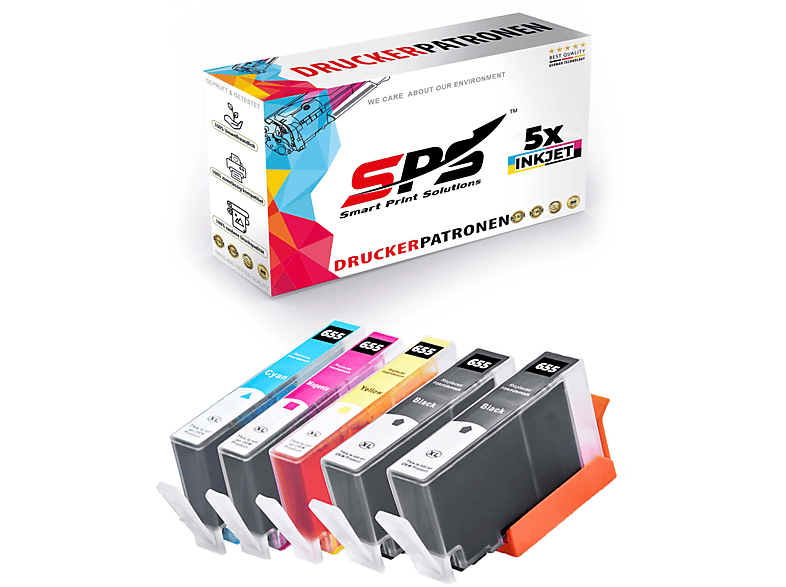 SPS AT41 5x Tinten HP 655XL Multipack kompatibel für HP Deskjet Ink ...