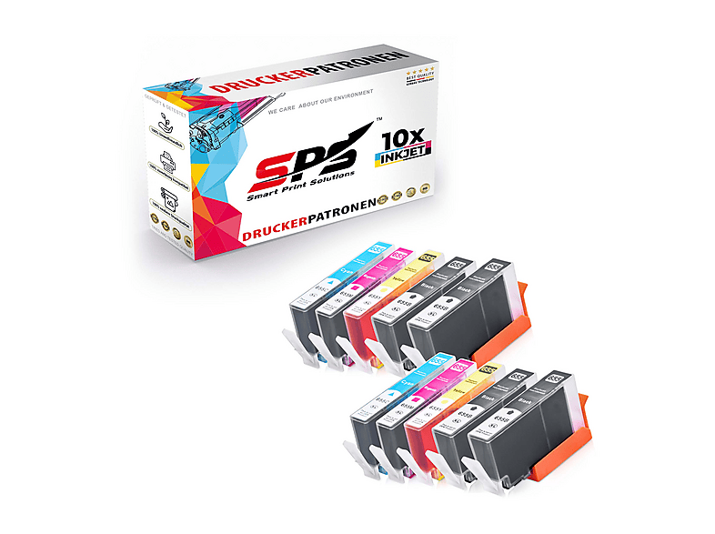 SPS DR71 10x Tinten HP 655XL Multipack kompatibel für HP Deskjet Ink ...