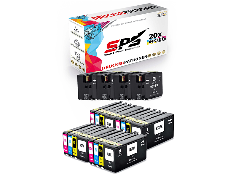 SPS DS83 20x Tinten HP 932XL 933XL Multipack kompatibel für HP ...