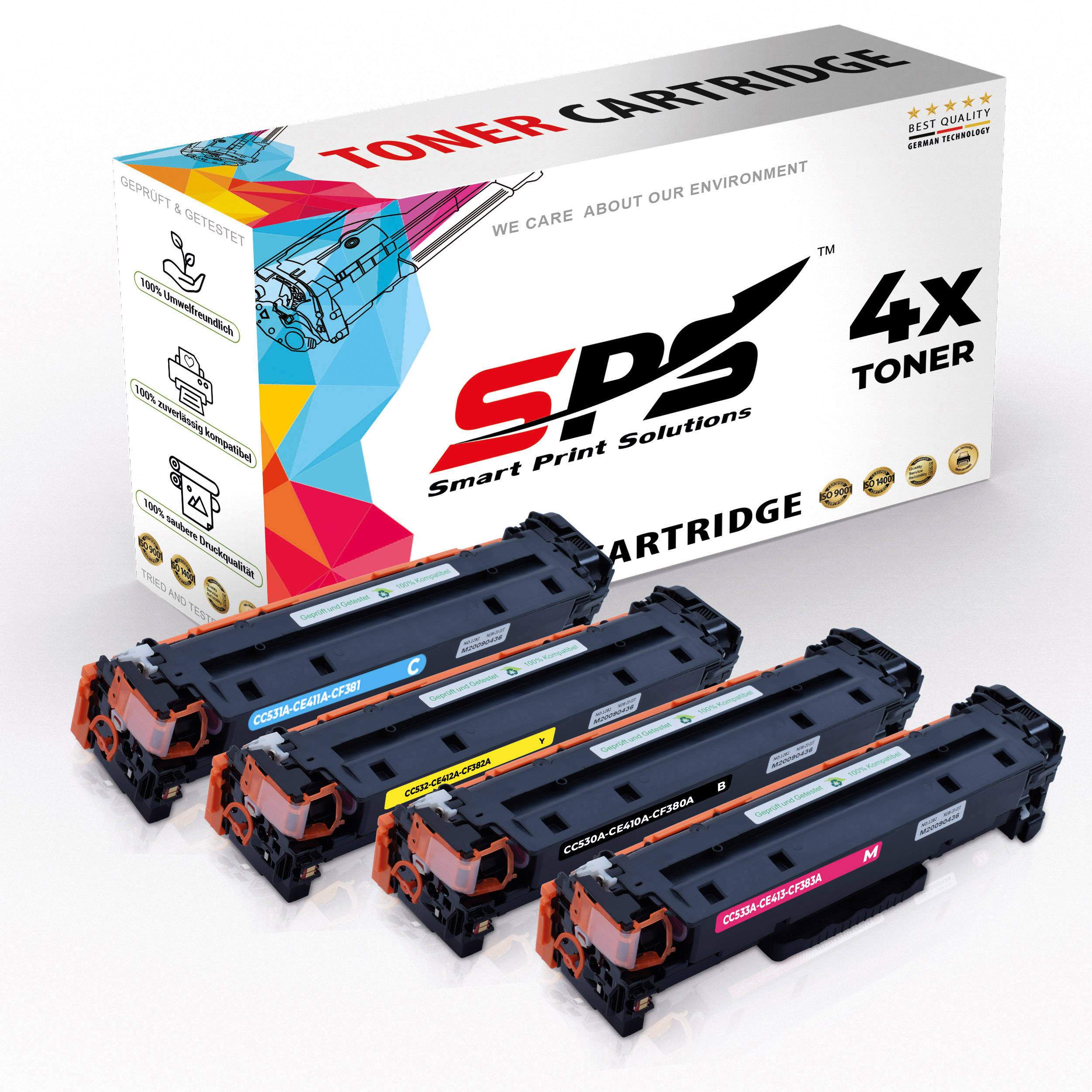 SPS S-11029 Toner Schwarz Cyan Magenta Gelb (CC530A CC531A CC532A ...