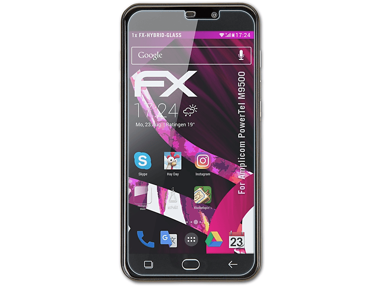 ATFOLIX FX-Hybrid-Glass Schutzglas (für Amplicom PowerTel M9500 ...