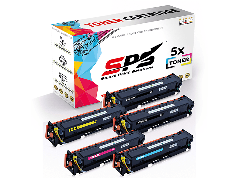 SPS EP82 5x Toner CF540X CF541X-CF543X kompatibel für HP Color Laserjet ...