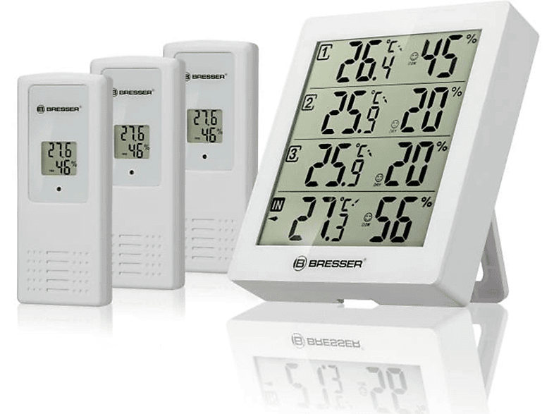 BRESSER Thermo- / Hygrometer Quadro mit 3 Außensensoren w. Wetterstation | MediaMarkt