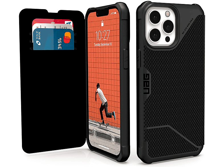 Funda Rugerizada Uag Metropolis Folio Negra Kevlar Black Carcasa