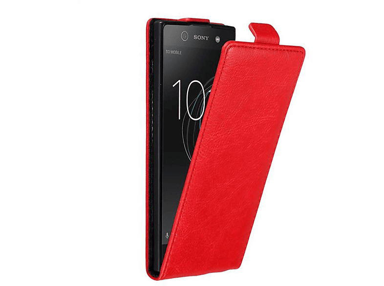 CADORABO Hülle im Flip Style, Flip Cover, Sony, Xperia XA1, APFEL ROT ...