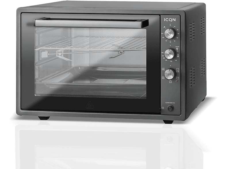 ICQN 60 Liter XXL Anthrazit Mini-Backofen, 40°-230°C, 1800 W ...