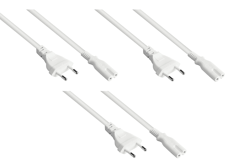 KABELMEISTER Euro-Stecker Typ C an C7/Euro 8 Buchse, weiß, 0,75 mm² ...