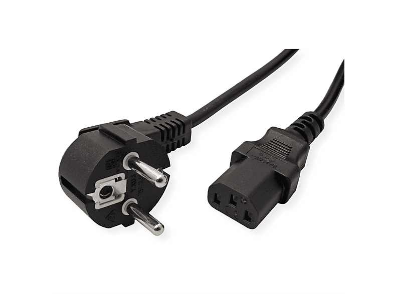 VALUE Netzkabel, gerade IEC-Buchse, Stromkabel, 1,8 m | MediaMarkt