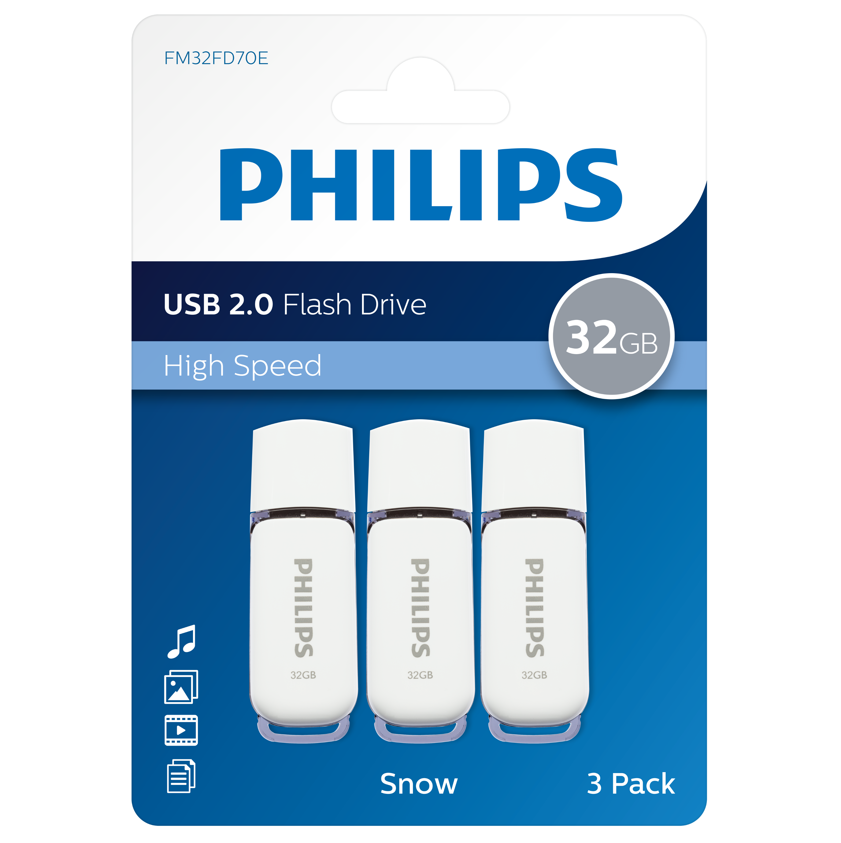 PHILIPS Snow Edition Shadow Grey®, 23 MB/s, 3er-Pack USB-Stick (Weiß ...