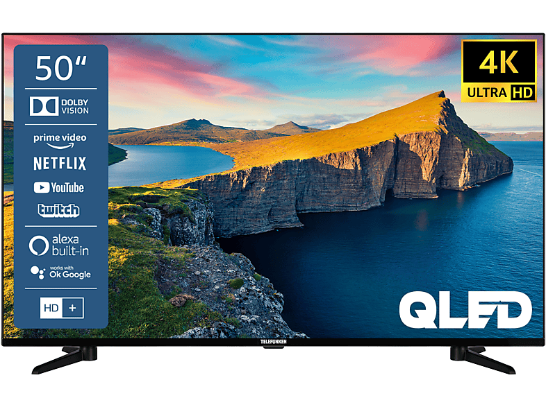 TELEFUNKEN QU50K800 QLED TV (Flat, 50 Zoll / 126 cm, UHD 4K, SMART TV ...