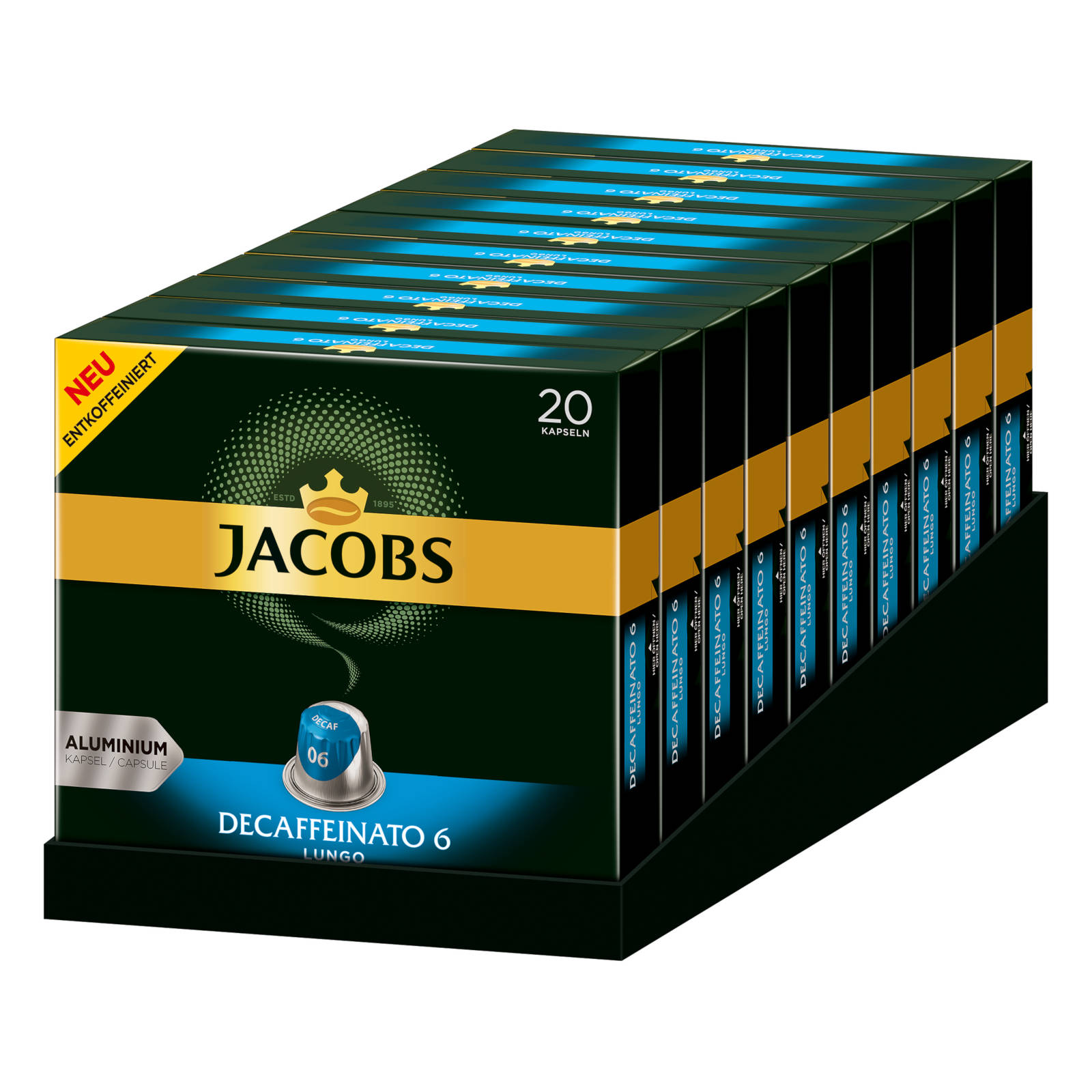 JACOBS Decaffeinato 6 Lungo entkoffeiniert 10 x 20 Nespresso ...