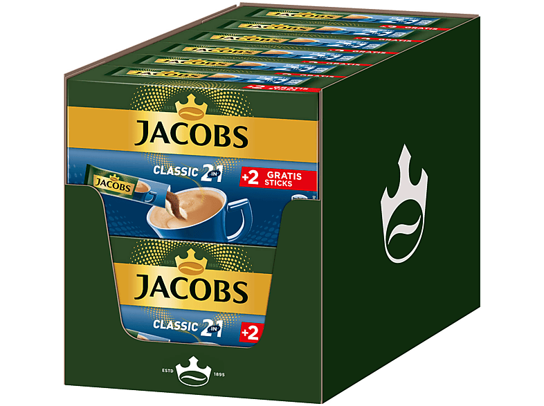 JACOBS 2in1 Classic 12 x 10+2 Getränke Sticks Instantkaffee (In heißem ...