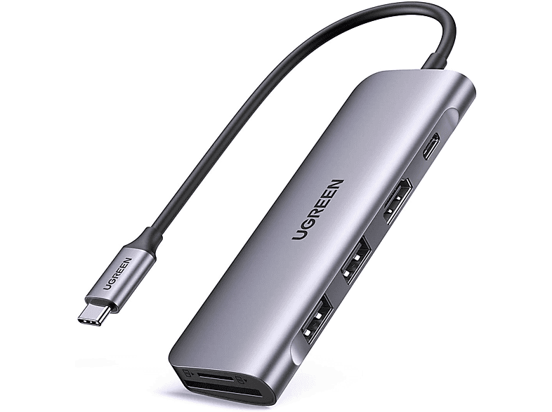 UGREEN USB C Hub 6 in 1 Typ C auf HDMI 4K, USB Hub, Silber | MediaMarkt