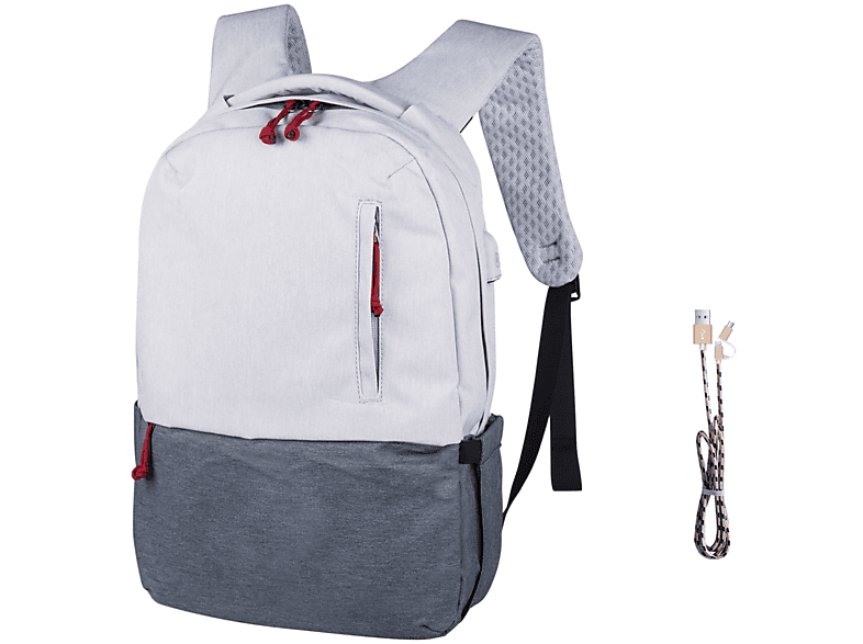 ZOOMYO Laptop Rucksack Hell-Grau mit Dunkelgrau | MediaMarkt