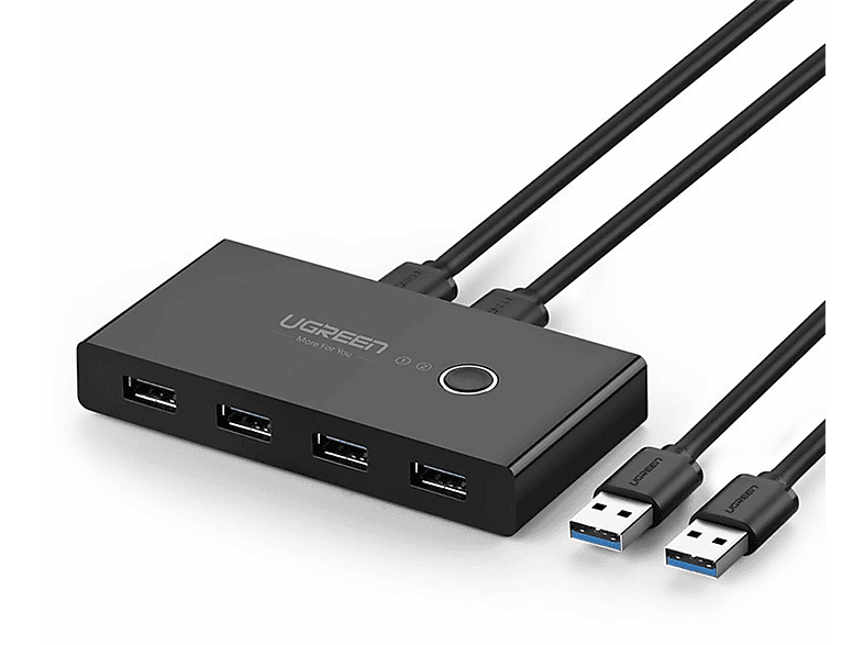 UGREEN HUB Schalter 4 x USB 2.0 Gen, USB Hub, Schwarz | MediaMarkt
