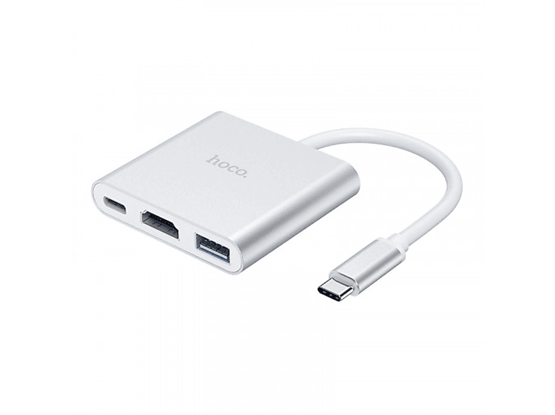 HOCO Typ C zu USB3.0 + HDMI+ Power Delivery PD67W, USB Hub, Silber ...