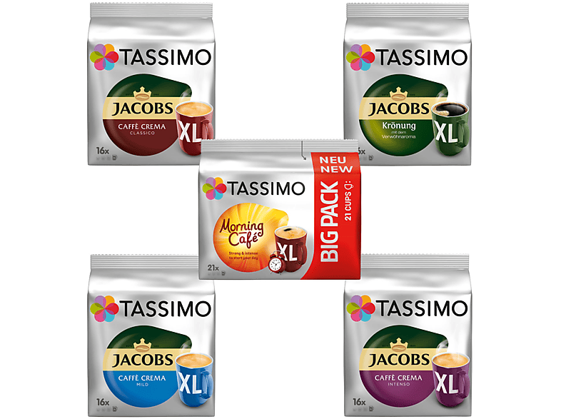 TASSIMO Vielfaltspaket XL Becherportionen 5 Sorten Kaffeekapseln ...