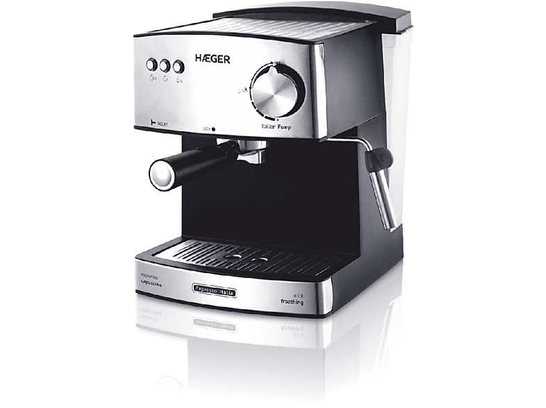 Cafetera express | HAEGER EXPRESSO ITÁLIA, 15 bar, 850 W, Plata ...