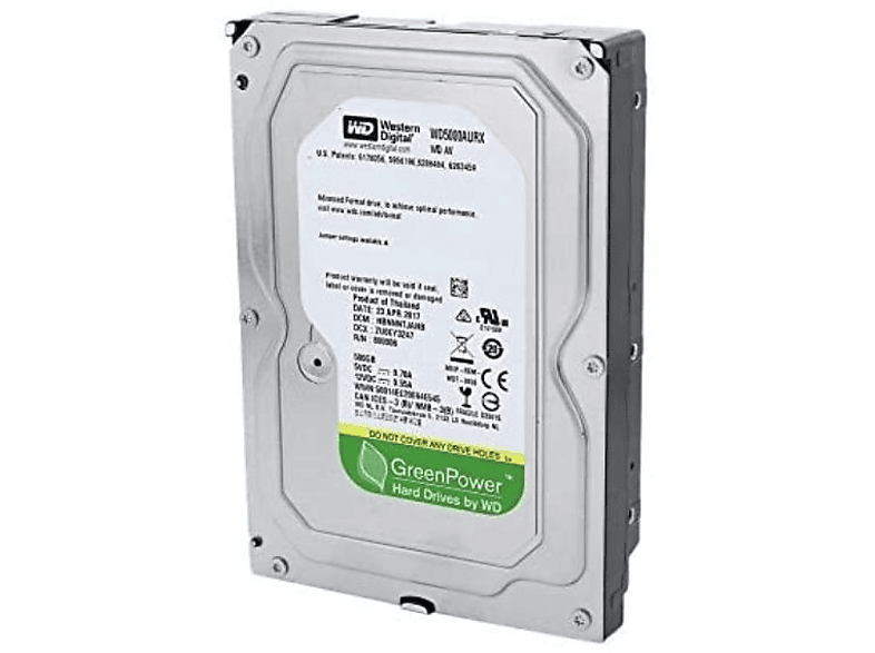 WD (WESTERN DIGITAL) WD5000AURX, 500 GB, Interner Speicher, 3,5 Zoll ...