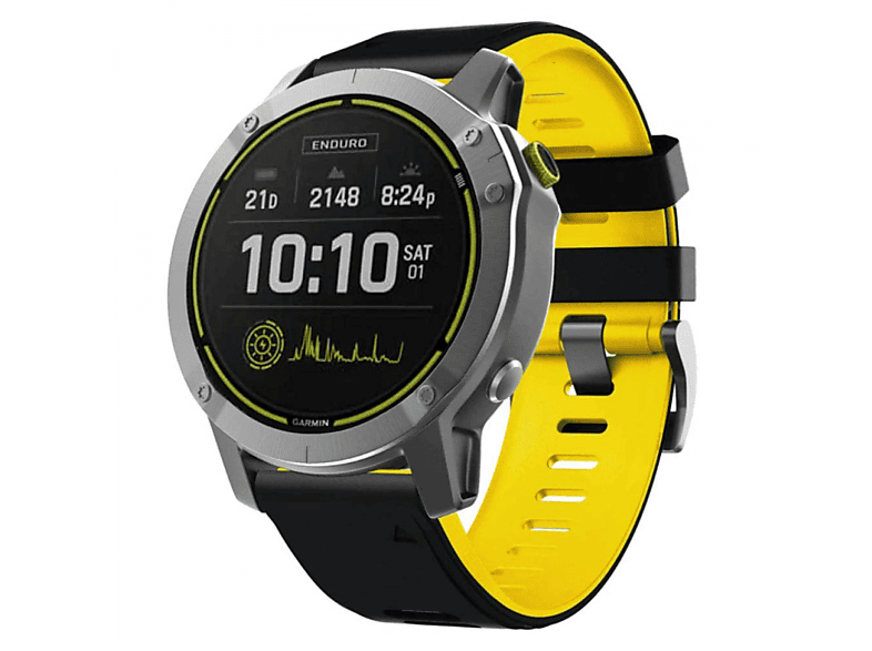 CASEONLINE Twin, Ersatzarmband, Garmin, Enduro 2, Schwarz/Gelb | SATURN