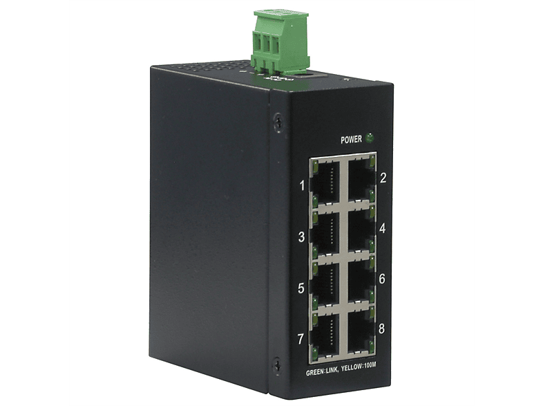 ROLINE Industrie Switch 8x RJ-45, unmanaged Fast Ethernet Switch ...
