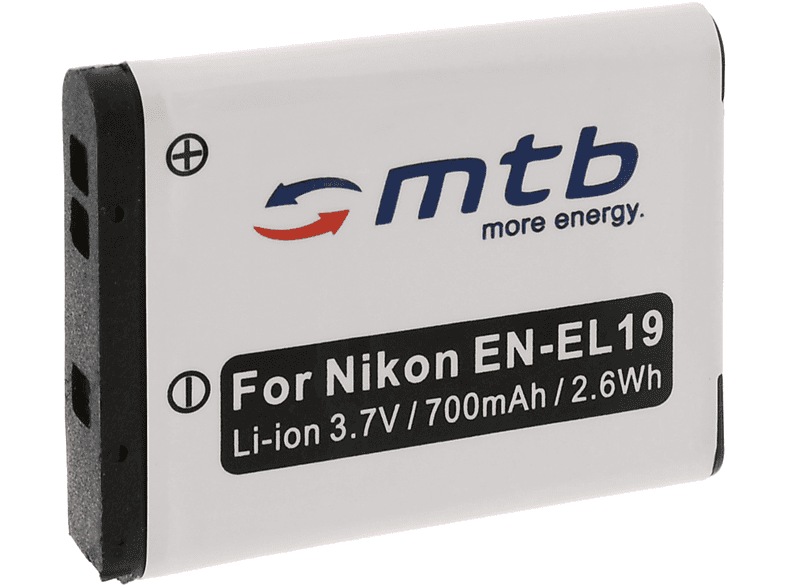 MTB MORE ENERGY Kompatibler Akku für Nikon EN-EL19 / Sony NP-BJ1 EN-EL19 Akku, Li-Ion, 700 mAh ...