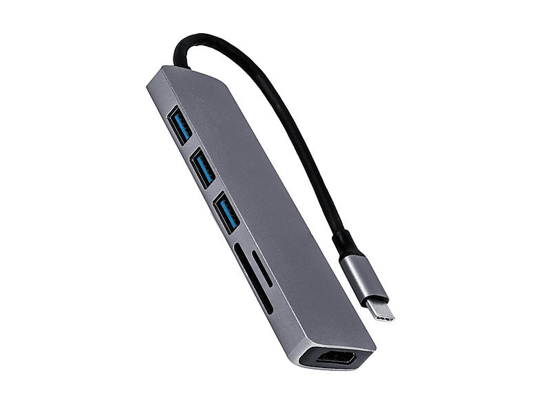 ROLIO 4K HDMI Universal, USB-C Hub, Space Grau | MediaMarkt