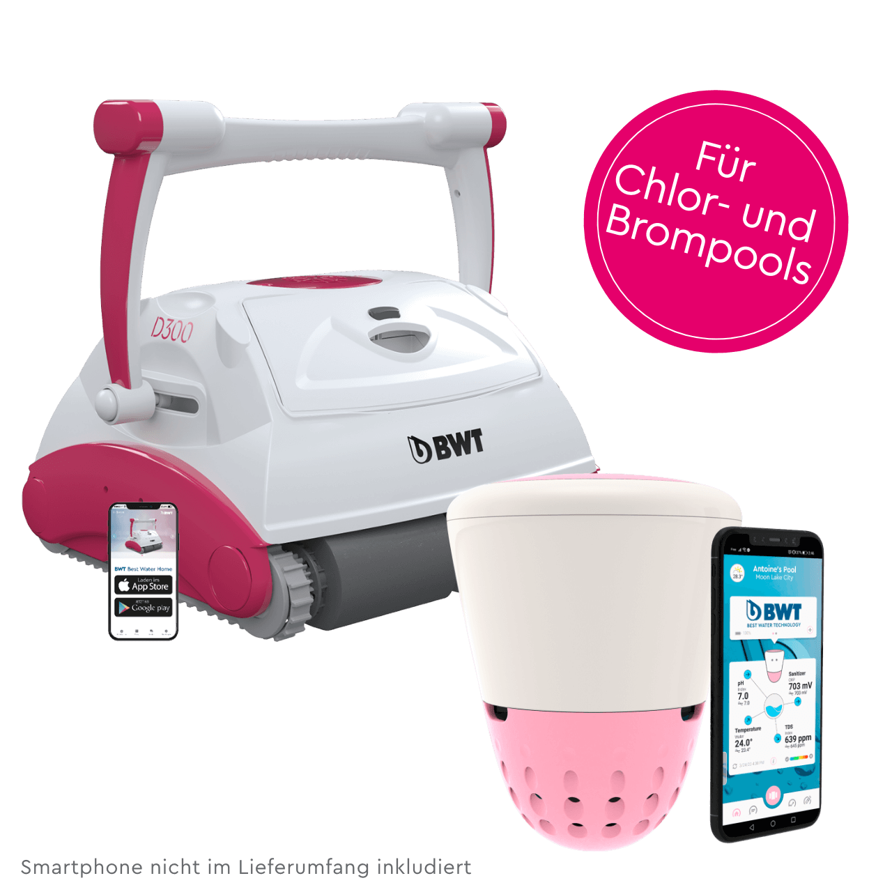 BWT BWT Poolroboter D300 Plus inkl. Pearl Water Manager Chlor/Brom ...