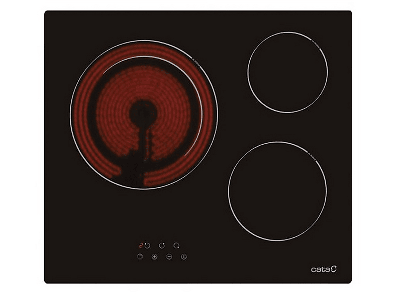 Placa de vitrocerámica | CATA TD 6003 3F, 3 zonas, 590 mm, Negro ...