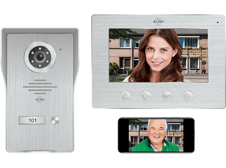 ELRO DV477IP Verdrahtete Türsprechanlage mit Monitor und App ...
