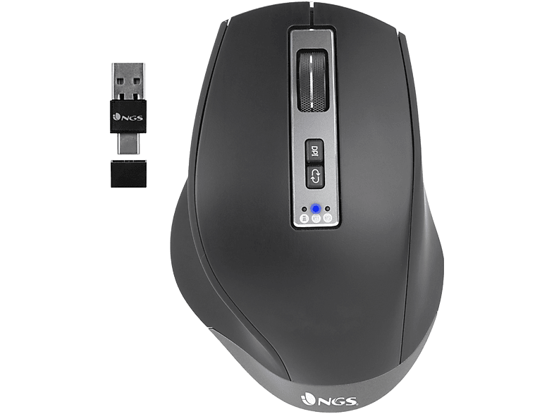 Ratón inalámbrico | NGS NGS-MOUSE-1106, Inalámbrico, 3200 ppp, Negro ...