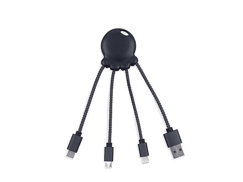 XOOPAR Eco-Octopus-kabelset USB/Micro-USB/USB-C/Lightning Metallic ...