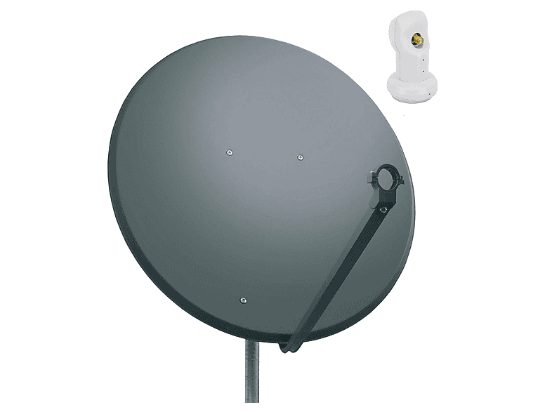 PREMIUMX SAT Anlage 100cm Satellitenschüssel Stahl Anthrazit Sinlge LNB ...
