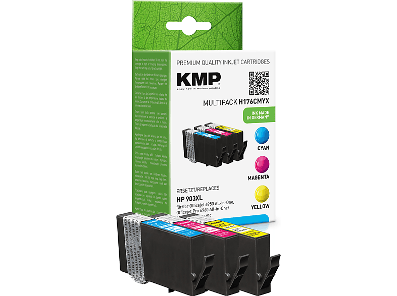KMP Tintenpatrone für HP 903XL C,M,Y (T6M03AE, T6M07AE, T6M11AE ...