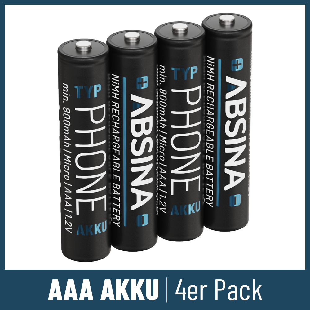 ABSINA 4x AAA Micro 800 mAh 1,2V AAA Micro Akku | MediaMarkt