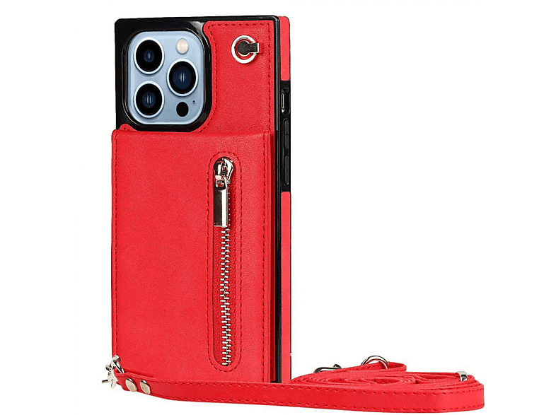 CASEONLINE Zipper Necklace, Umhängetasche, Apple, iPhone 14 Pro, Rot ...