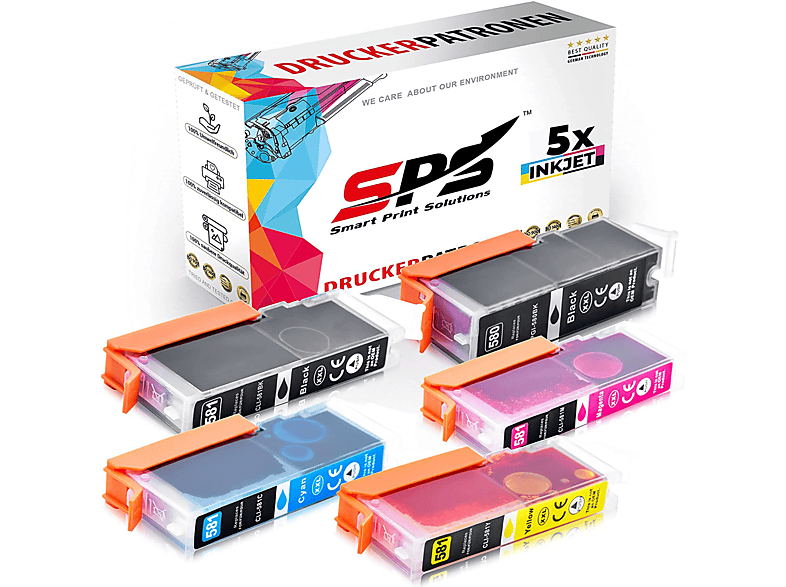 SPS S-20161 Tintenpatrone Schwarz Cyan Magenta Gelb (PGI580 CLI581XXL ...