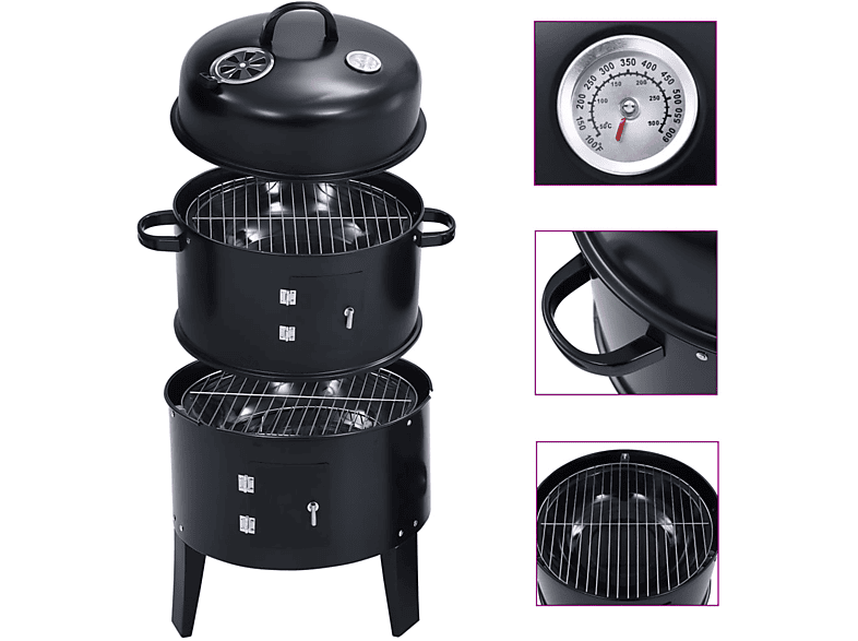 VIDAXL 46613 Holzkohlegrill, Schwarz | MediaMarkt