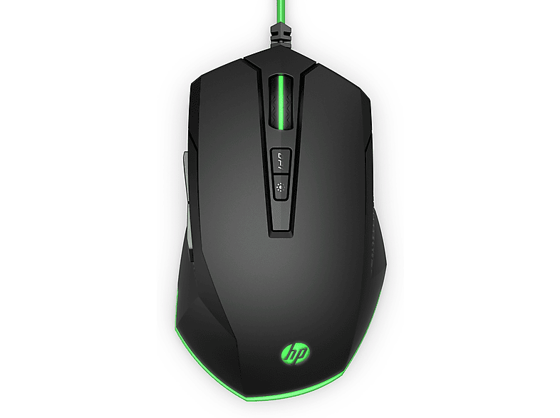 HP 5JS07AA PAVILION GAMING 200 MOUSE Gamingmaus, Schwarz/Grün | MediaMarkt