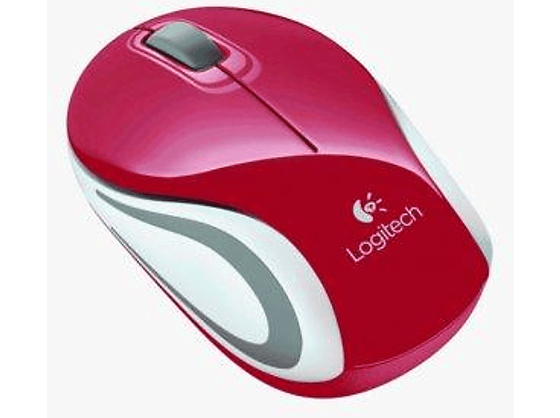 LOGITECH 910-002732 M187-RED WRLS MINI MOUSE Funkmaus, Rot/Silber | SATURN