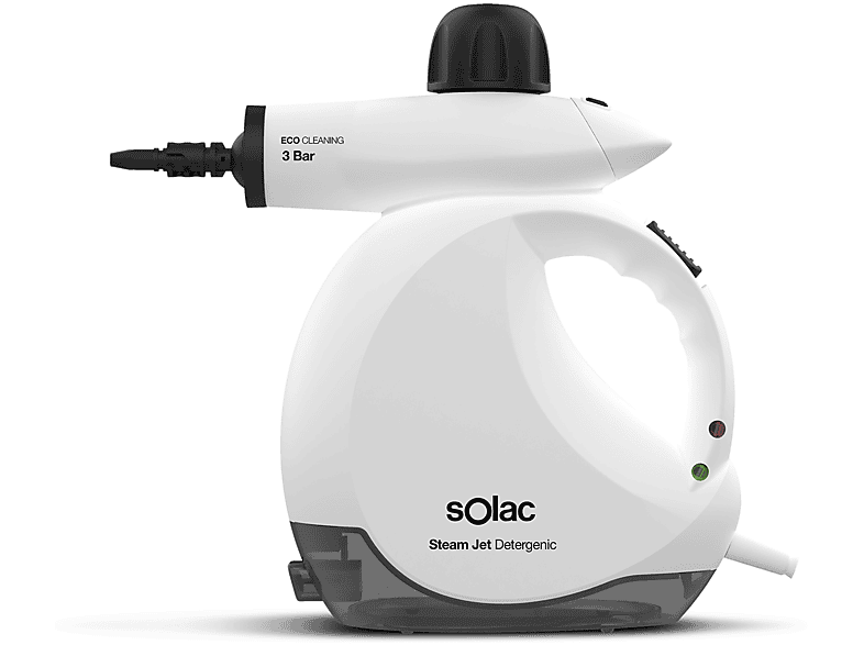 Limpiador de vapor | SOLAC XS7546, 1200 W, 175 ml, 30 barbar, Blanco ...