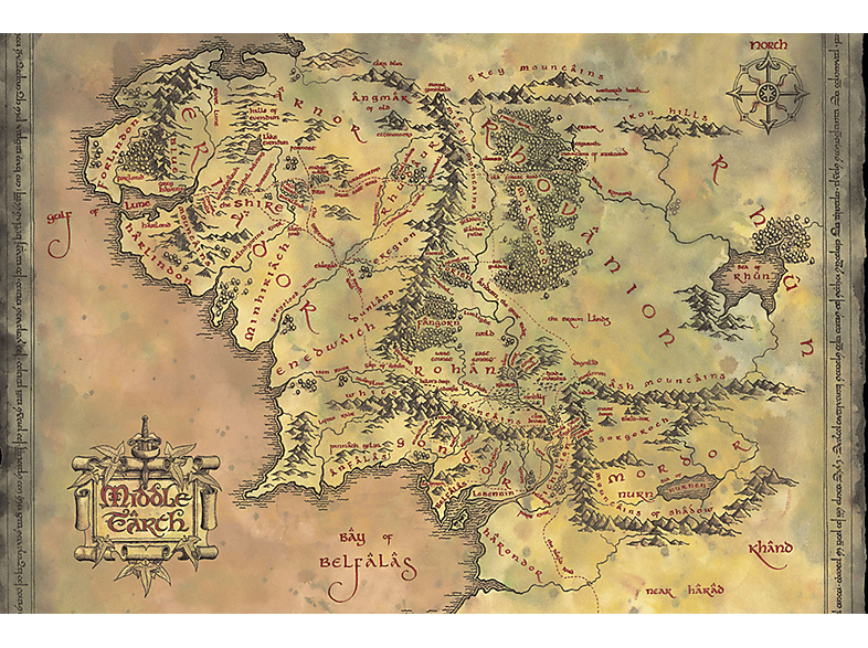 Lord of the Rings, The | Poster - Middle Earth Map | MediaMarkt