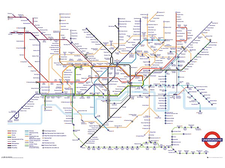 London | Poster - Transport - Underground Map | MediaMarkt