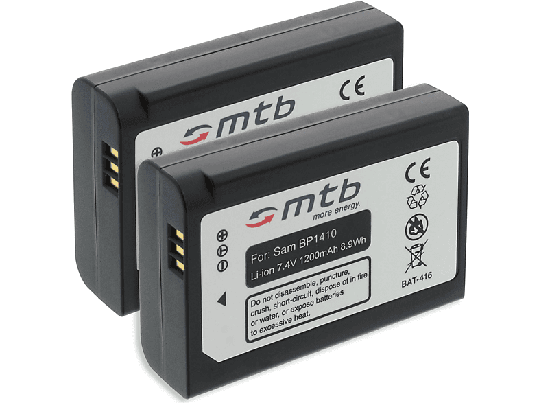 MTB MORE ENERGY 2x Akku für Samsung BP1410 BP1410 Akku, Li-Ion, 1200 mAh | MediaMarkt