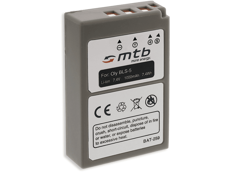 MTB MORE ENERGY Kompatibler Akku für Olympus BLS5, BLS-5 BLS-5 Akku, Li-Ion, 1000 mAh | MediaMarkt