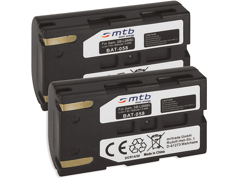 MTB MORE ENERGY 2x BAT-058 SB-LSM80 Akku, Li-Ion, 800 mAh | SATURN