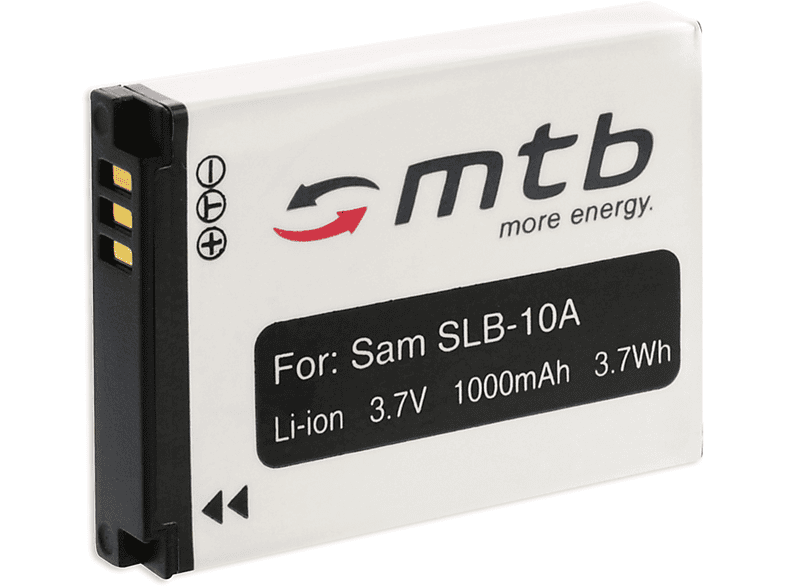 MTB MORE ENERGY Akku für Samsung SLB-10A (kompatibel mit BenQ DLI-301, JVC BN-VH105) SLB-10A ...