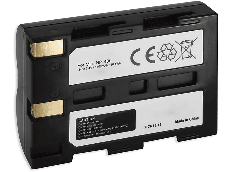MTB MORE ENERGY Akku NP-400 für Minolta (SLB-1674 / D-Li50 / BP-21) NP-400 Akku, Li-Ion, 1400 ...