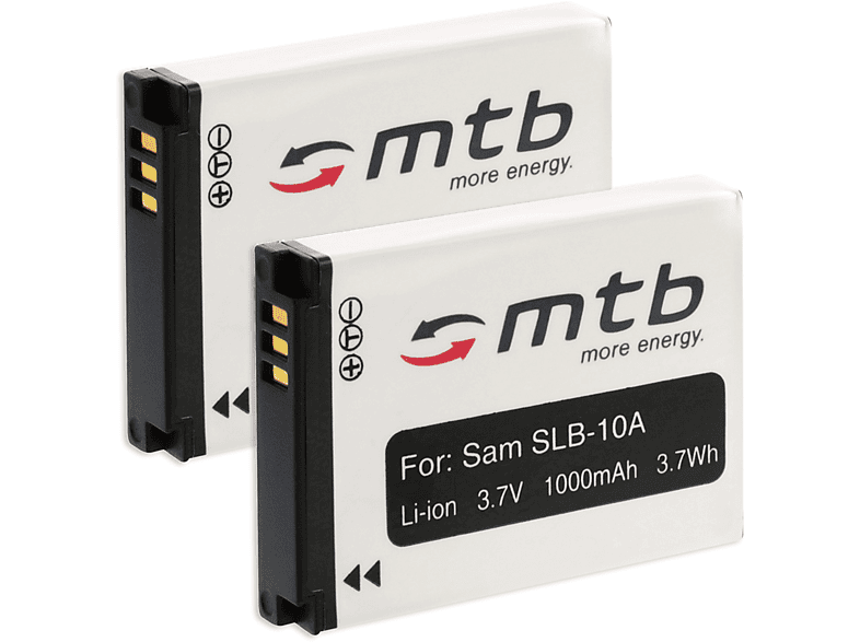 MTB MORE ENERGY 2x Akku für Samsung SLB-10A SLB-10A Akku, Li-Ion, 1000 mAh | SATURN